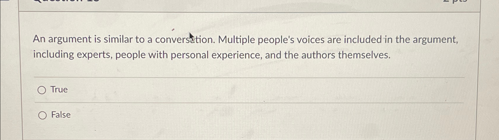 Solved An argument is similar to a converstition. Multiple | Chegg.com