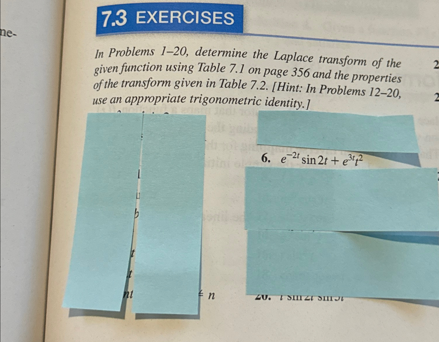Solved 7.3 ﻿EXERCISES SHOW ALL STEPSIn Problems 1-20, | Chegg.com