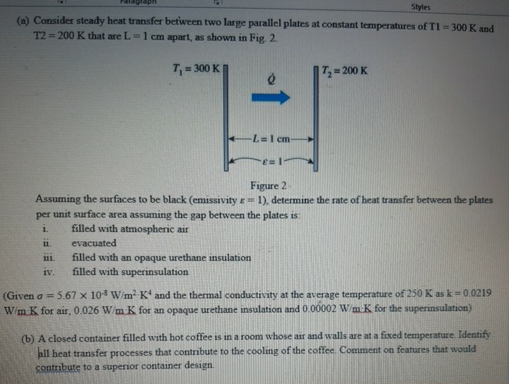 Solved Styles (a) Consider steady heat transfer between two | Chegg.com