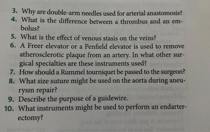 Solved 3. Why are double-arm needles used for arterial | Chegg.com