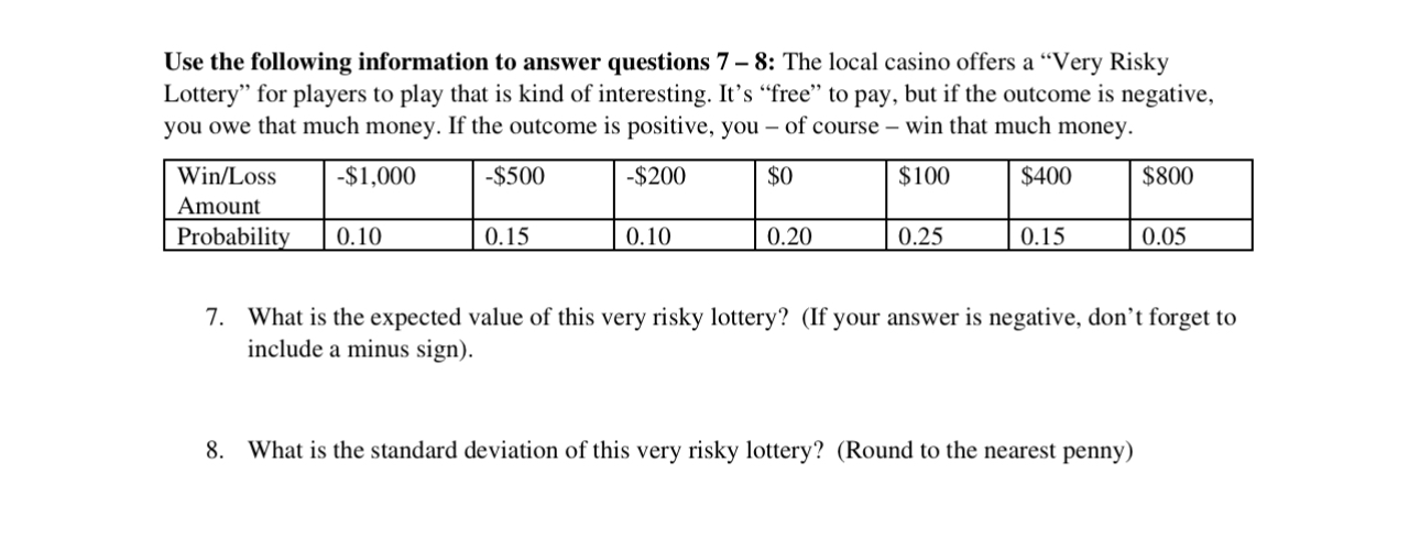 Use the following information to answer questions | Chegg.com