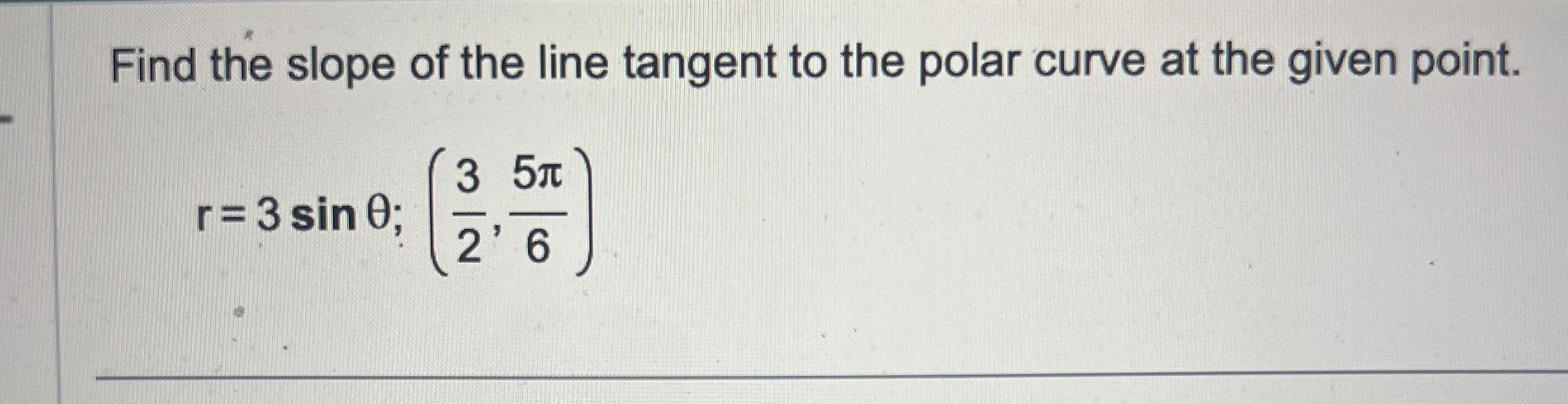 Solved Find the slope of the line tangent to the polar curve | Chegg.com