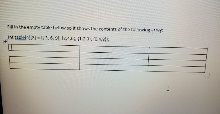 Solved Fill in the empty table below so it shows the | Chegg.com