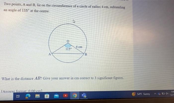 Two points, A and B, lie on the circumference of a | Chegg.com