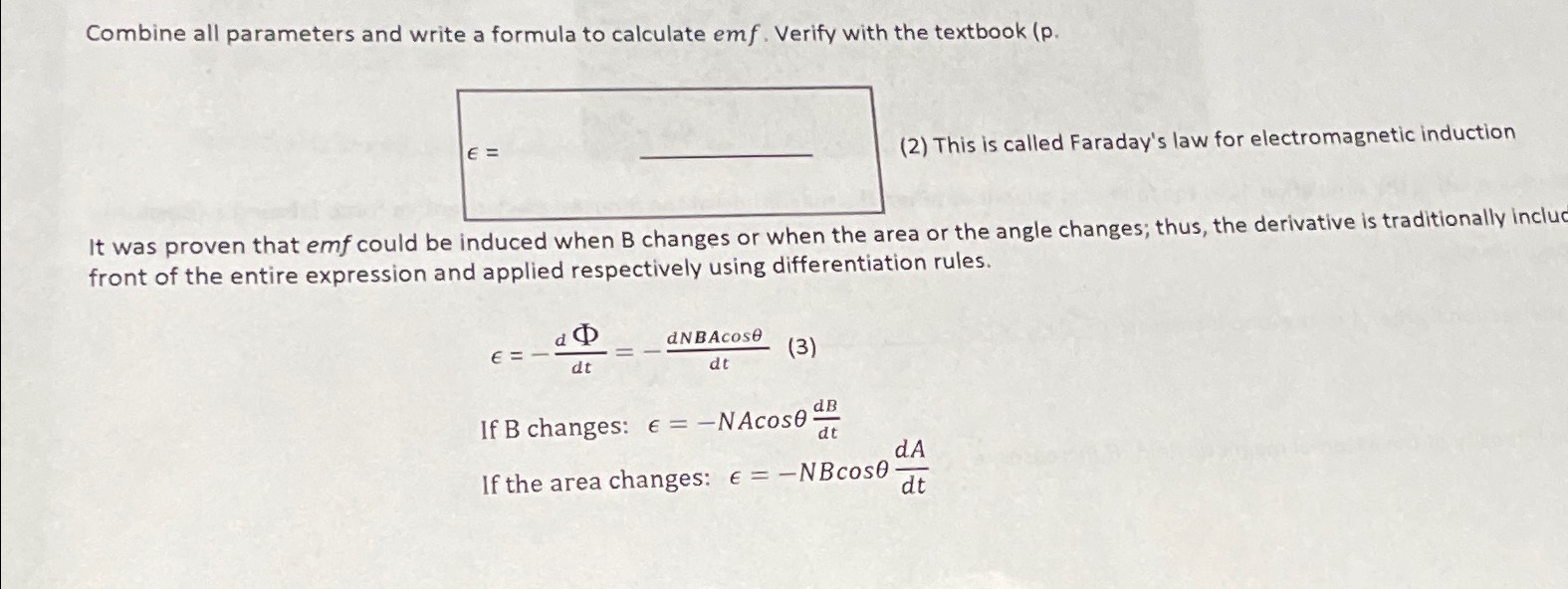 Combine all parameters and write a formula to | Chegg.com