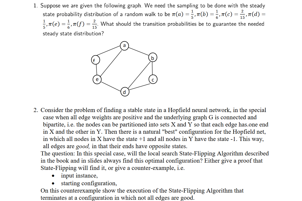 Solved Suppose we are given the following graph. We need the | Chegg.com
