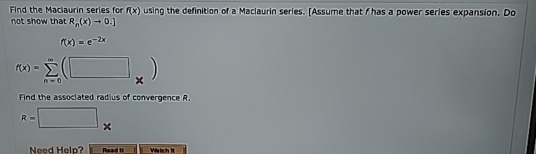 Solved Find the Maclaurin series for f(x) ﻿using the | Chegg.com