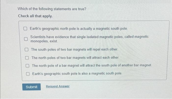 Solved Which of the following statements are true? Check all | Chegg.com