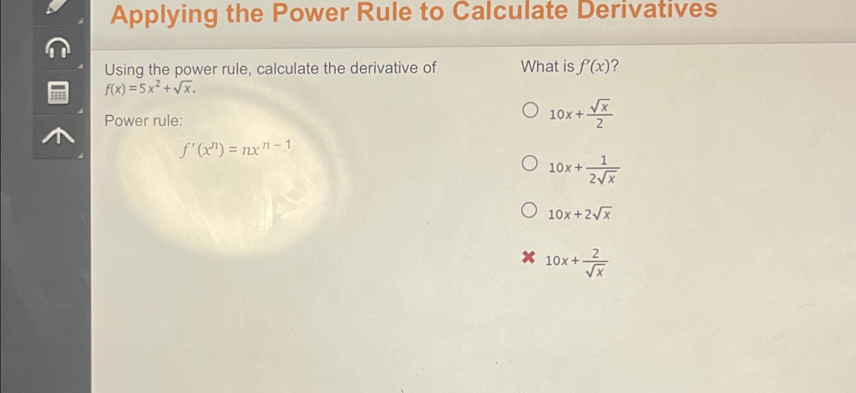 Solved Applying the Power Rule to Calculate DerivativesUsing | Chegg.com