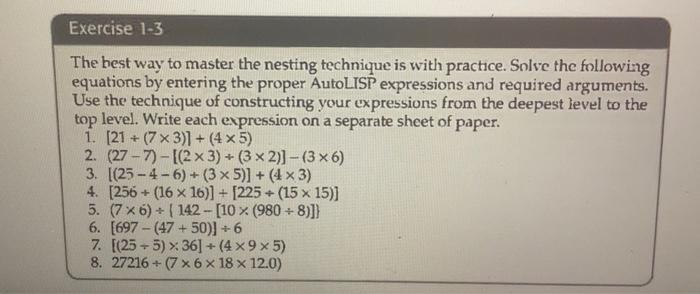 Solved The hest way to master the nesting technique is with | Chegg.com