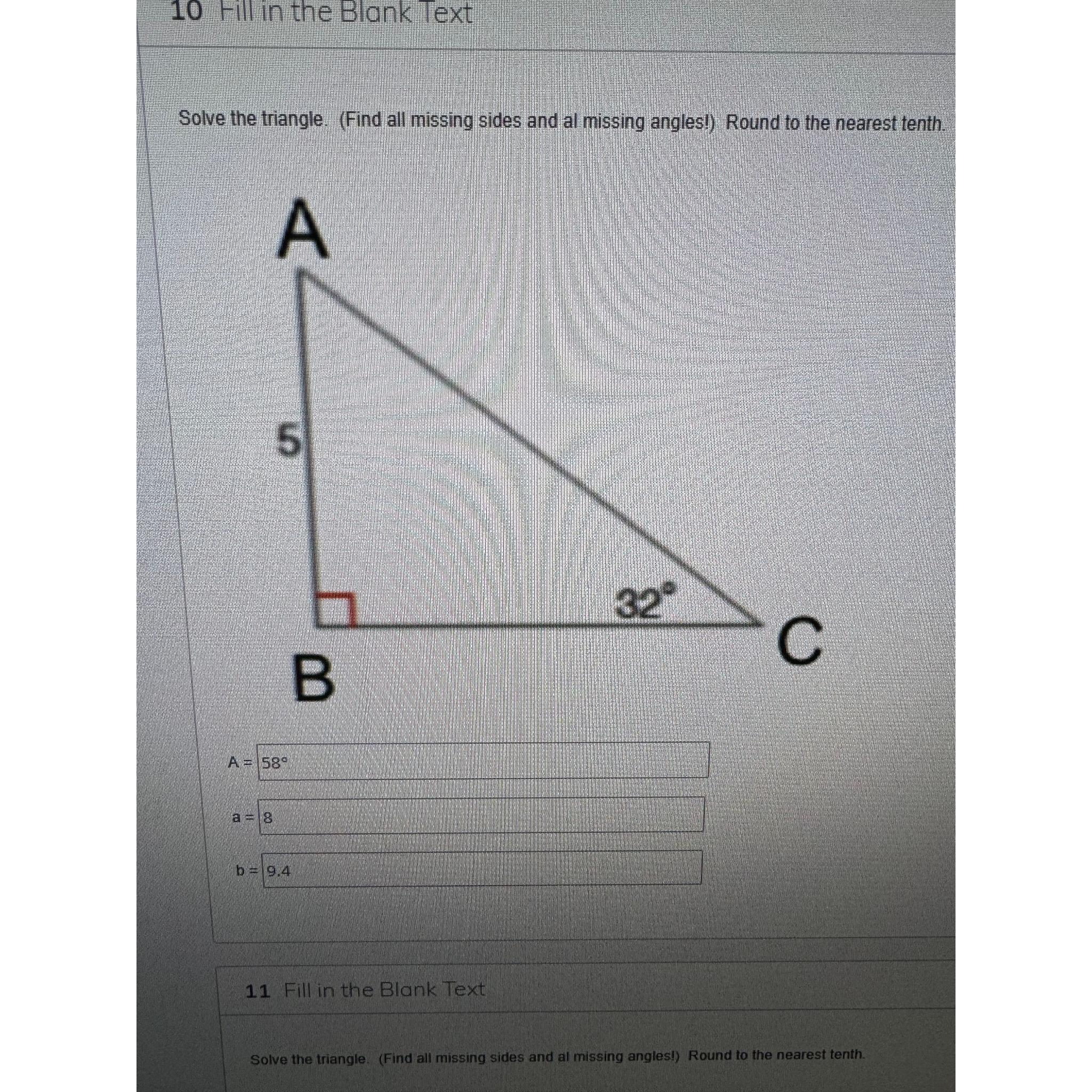 Solved Solve the triangle. (Find all missing sides and al | Chegg.com
