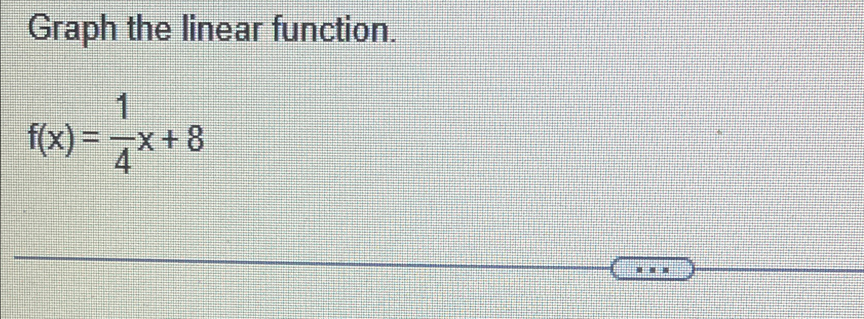 Solved Graph the linear function.f(x)=14x+8 | Chegg.com