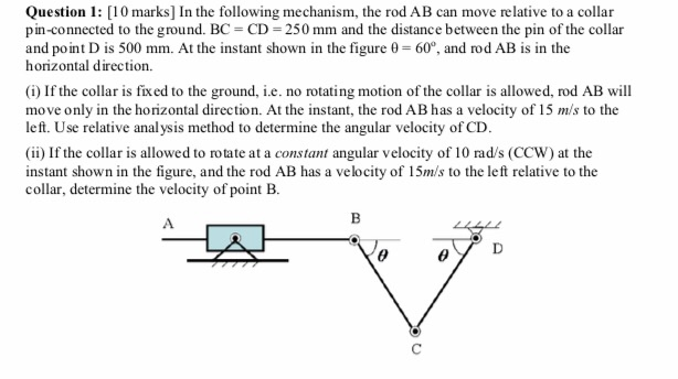 Solved Question 1: [10 marks] In the following mechanism, | Chegg.com