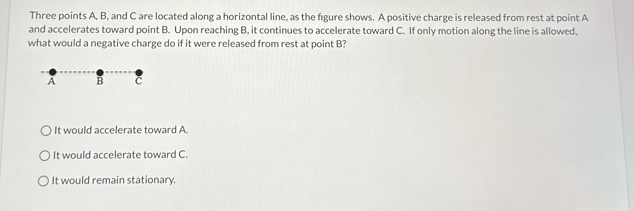 Solved Three points A,B, and C are located along a | Chegg.com