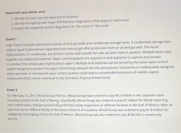 Solved Read each case below, and: 1. Identify for each case | Chegg.com