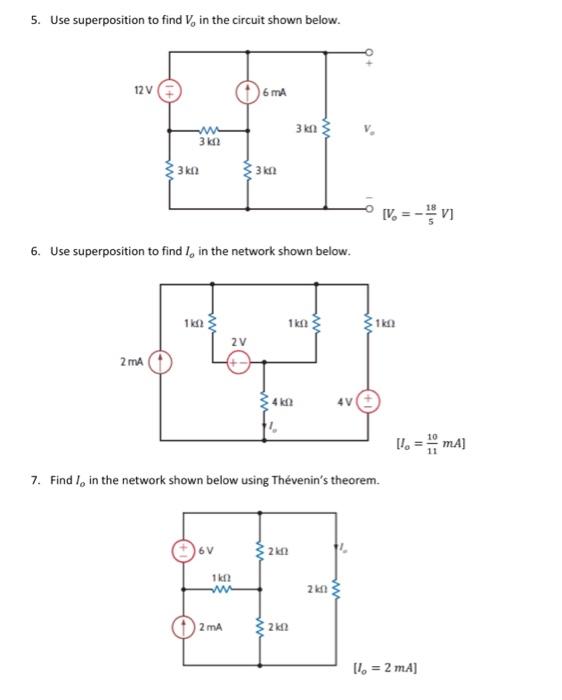 Solved 5. Use superposition to find Vo in the circuit shown | Chegg.com