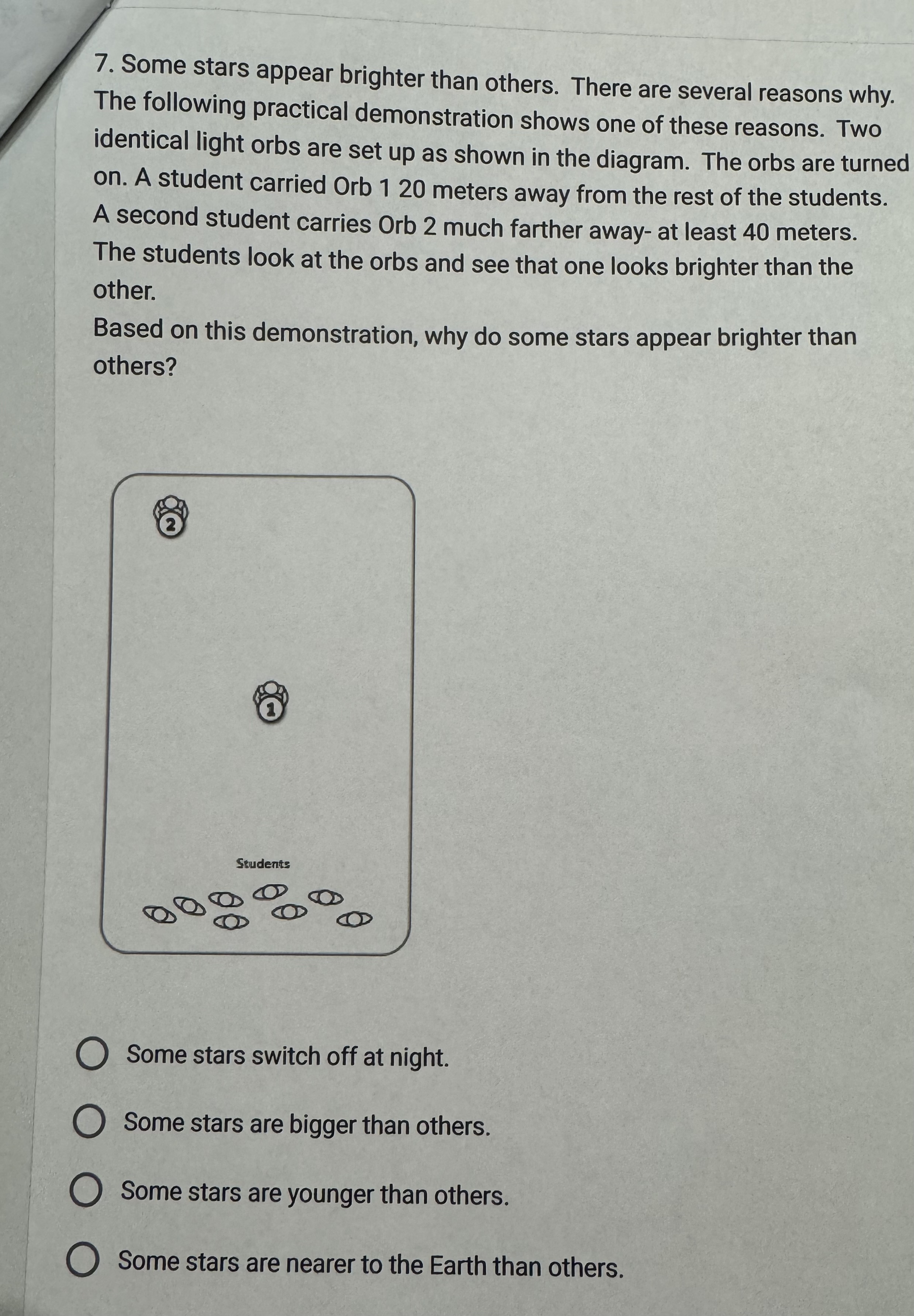 Solved Some stars appear brighter than others. There are | Chegg.com