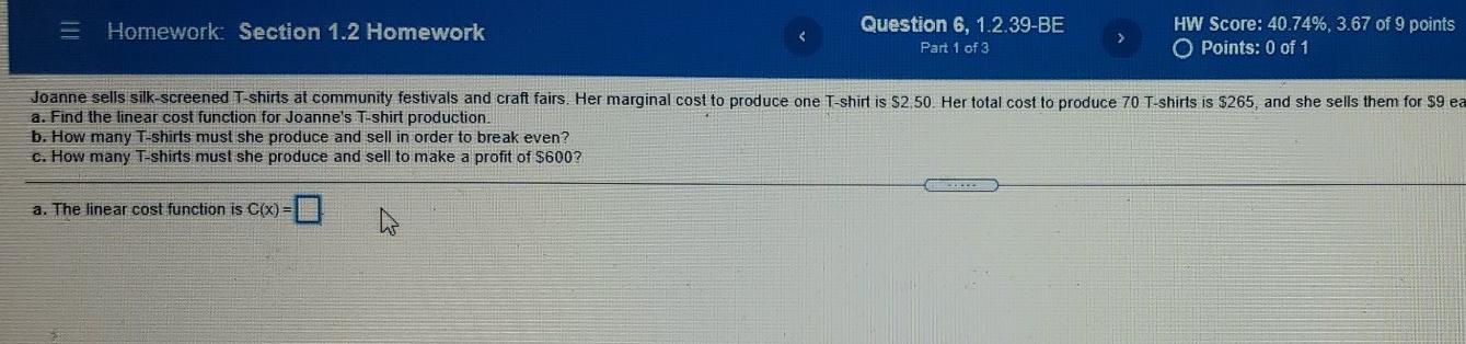 Solved Homework Section 1 2 Homework Question 6 1 2 39 Be
