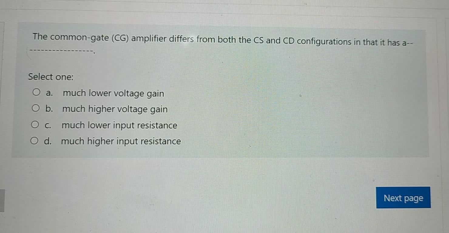 Solved In a certain common-source (CS) amplifier, Vds= 3.2 | Chegg.com