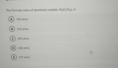 High Quality SOLUTION The formula mass of aluminum oxalate, Al2(C2O4)3 ...