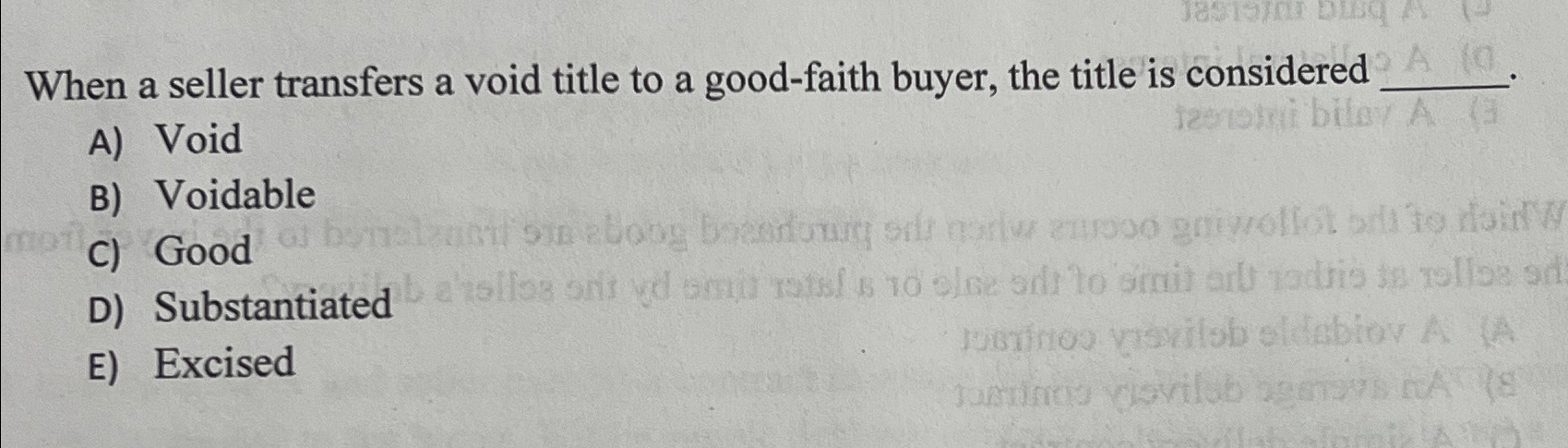 Solved When a seller transfers a void title to a good-faith | Chegg.com