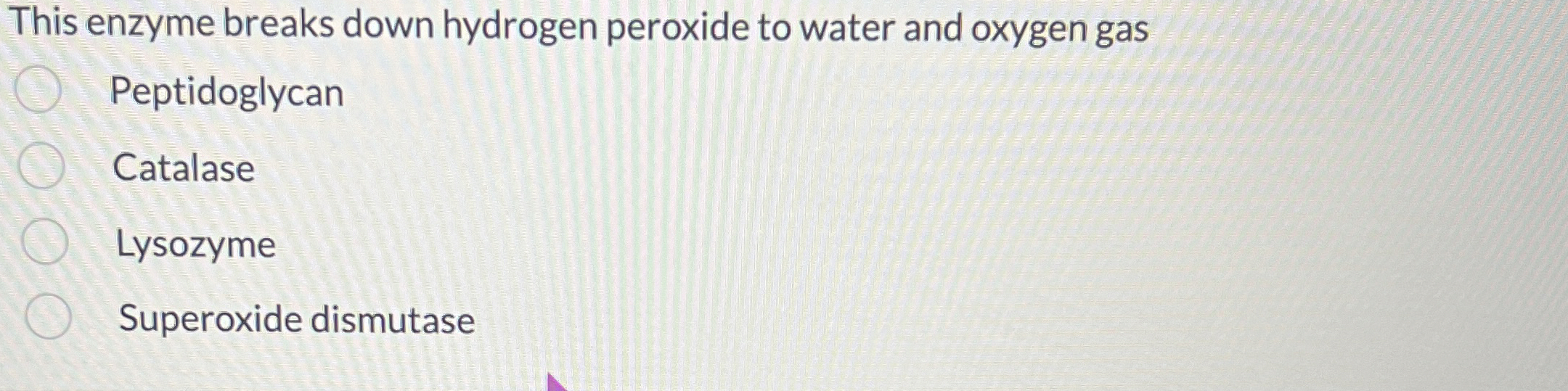 Solved This enzyme breaks down hydrogen peroxide to water | Chegg.com
