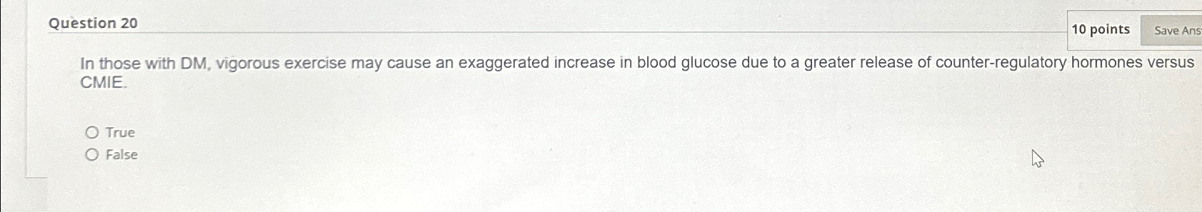 Solved Question 2010 ﻿pointsIn those with DM, ﻿vigorous | Chegg.com