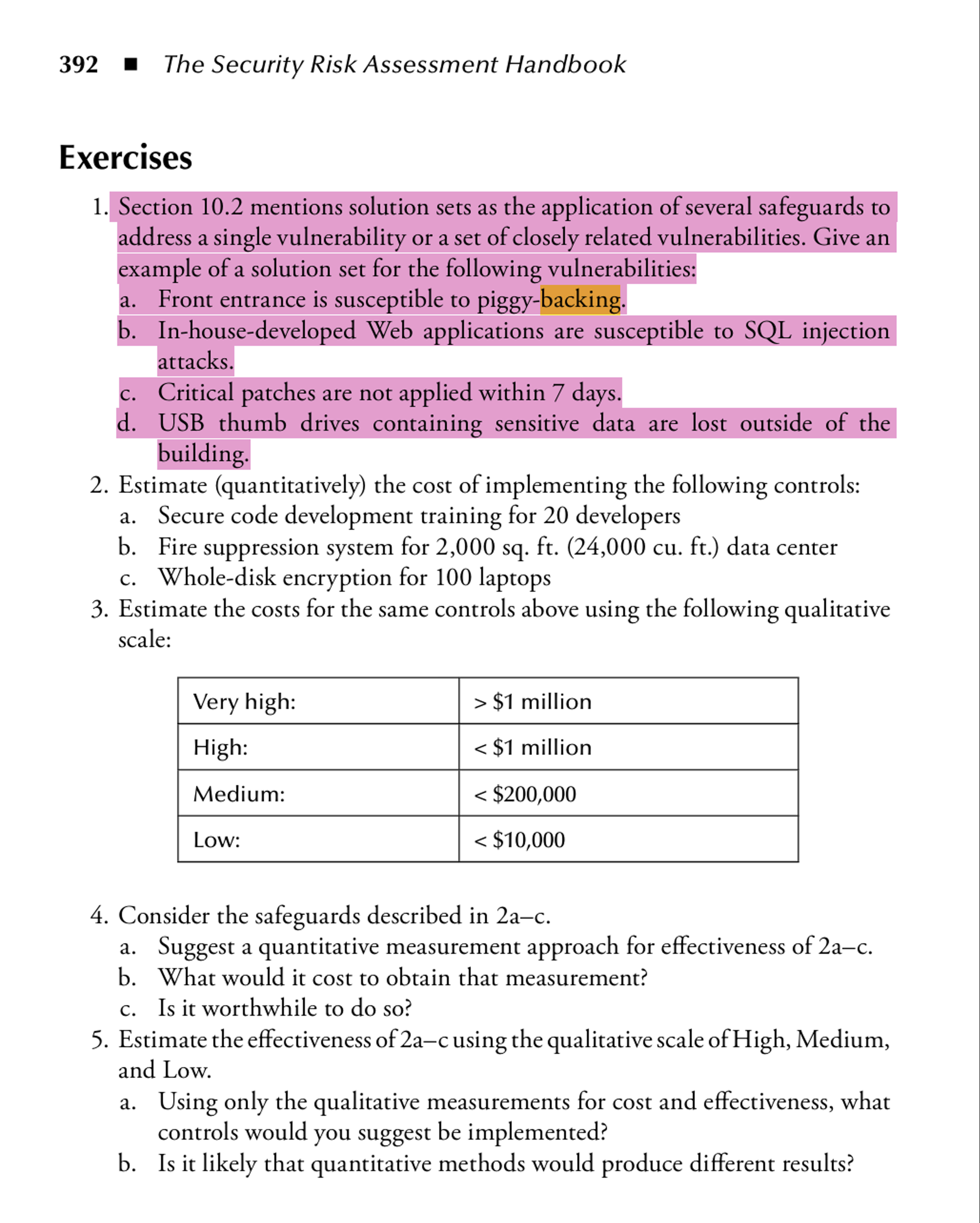 Solved Answer this question based on The Security Risk | Chegg.com