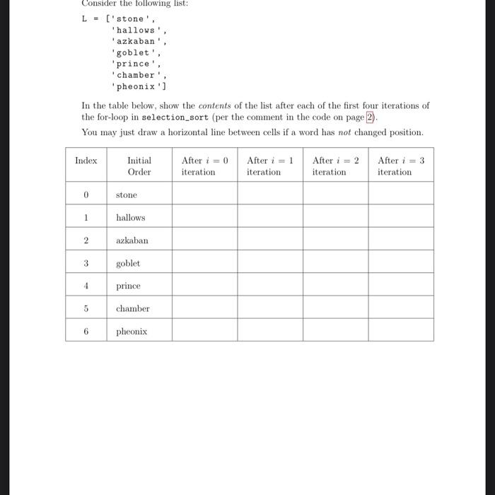 Solved Consider the following sorted list: L = | Chegg.com