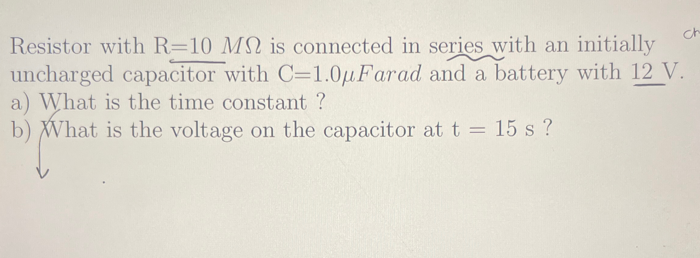 Solved Resistor with R=10MΩ ﻿is connected in series with an | Chegg.com