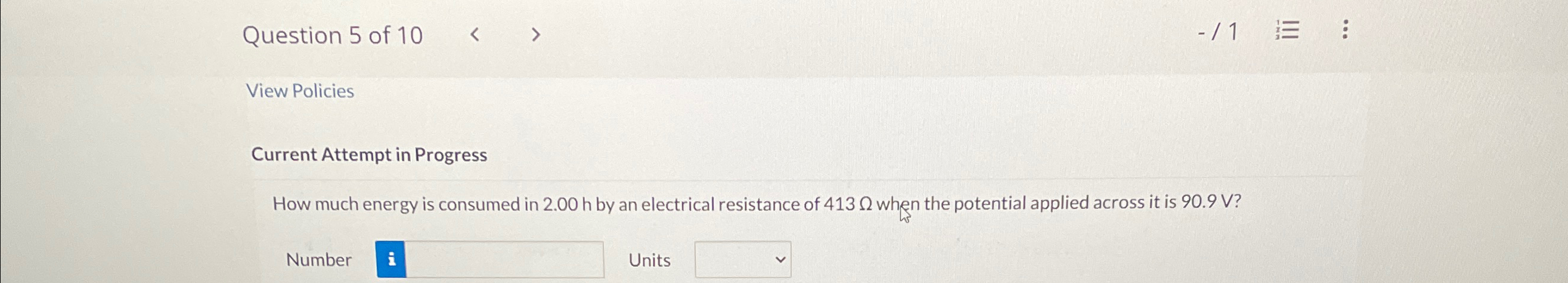 Solved Question 5 ﻿of 10View PoliciesCurrent Attempt in | Chegg.com