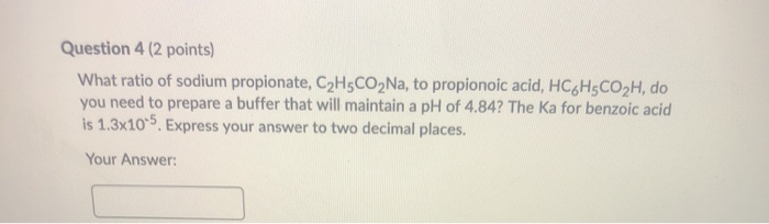 Solved Question 4 (2 points) What ratio of sodium | Chegg.com