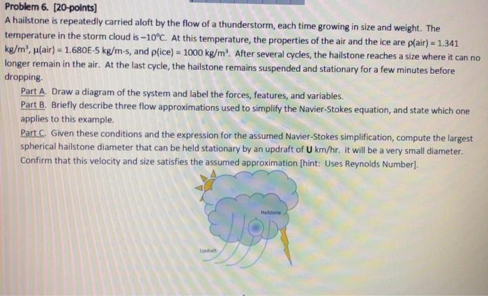 Solved Problem 6. (20 points] A hailstone is repeatedly | Chegg.com
