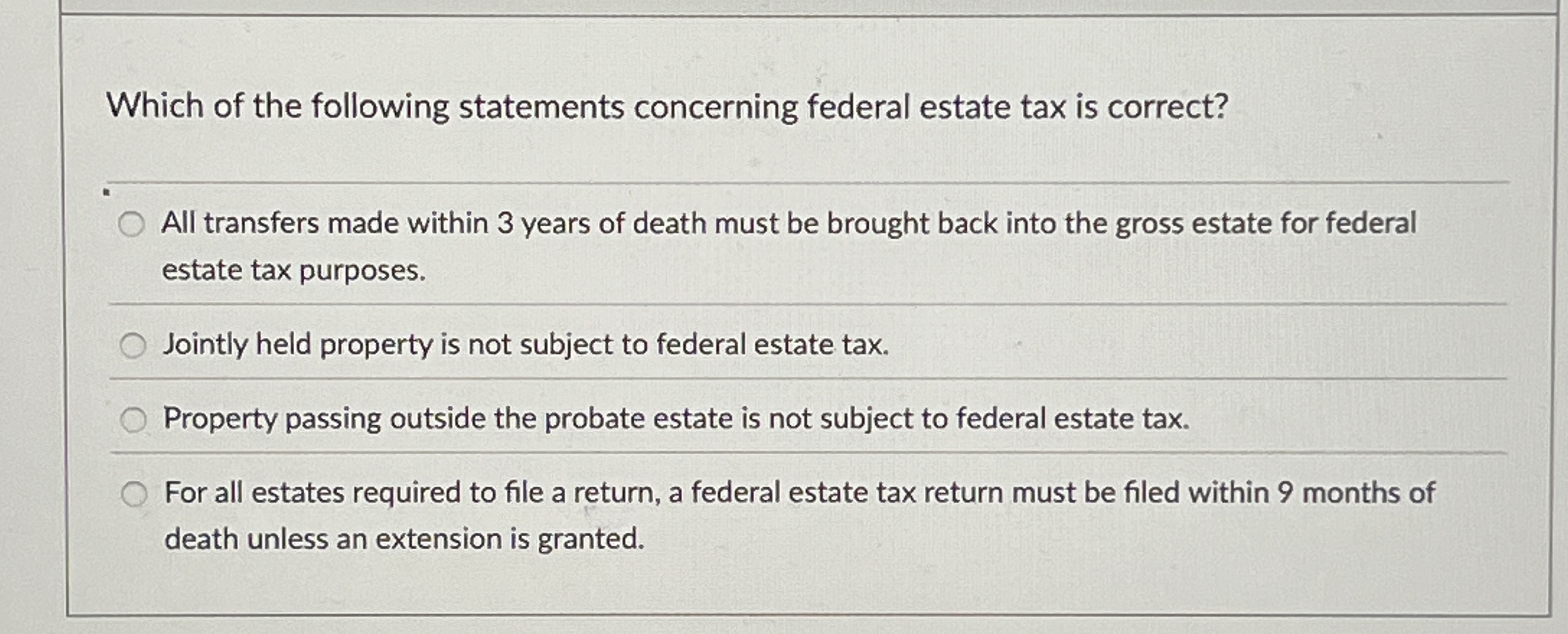 Solved Which of the following statements concerning federal | Chegg.com