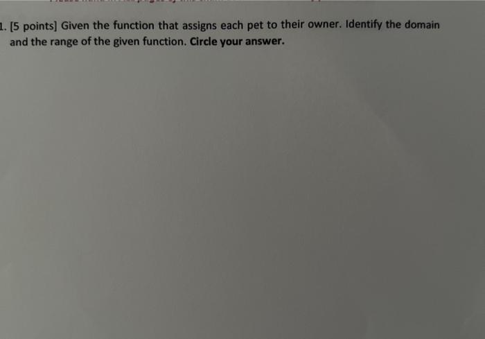 Solved [5 points] Given the function that assigns each pet | Chegg.com