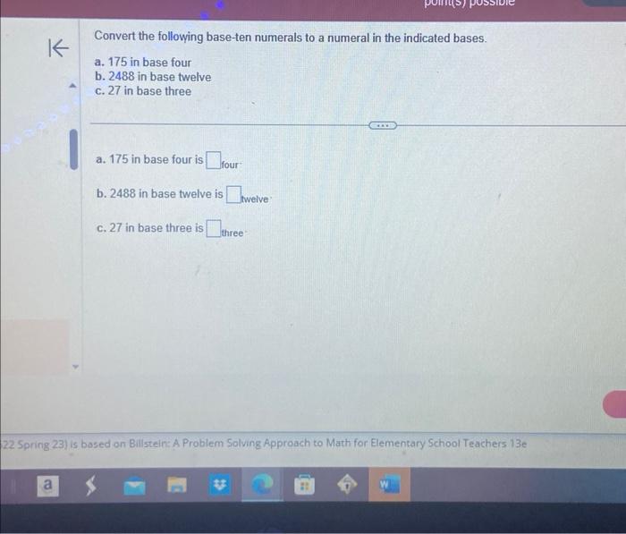 Solved Convert the following base-ten numerals to a numeral | Chegg.com