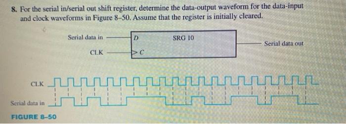 Solved 8. For the serial in/serial out shift register, | Chegg.com