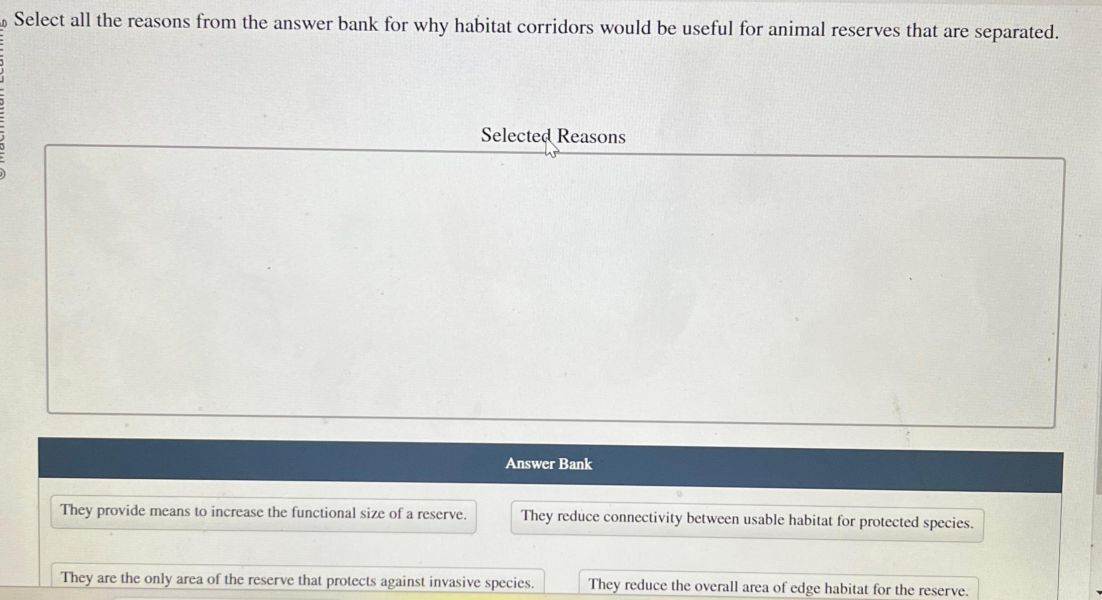 Solved Select all the reasons from the answer box for why | Chegg.com