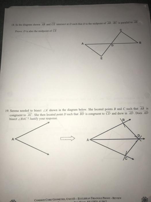 Solved 18. In the diagram shown N and CE intersectat such | Chegg.com