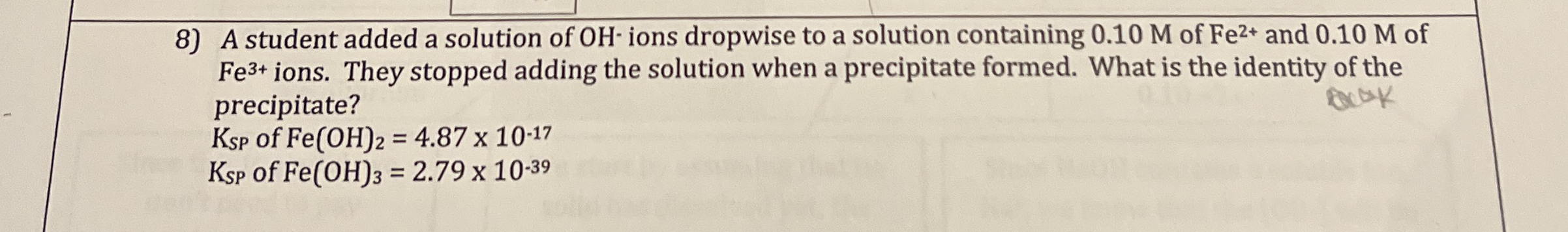 Solved A student added a solution of OH-ions dropwise to a | Chegg.com