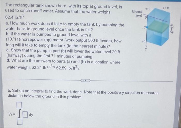 Solved The rectangular tank shown here, with its top at | Chegg.com