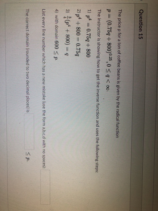Solved Question 13 1 pt For the linear to linear rational | Chegg.com