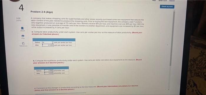 Solved 4 Problem 2-4 (Algo) 333 Acompanyat makes shopping | Chegg.com