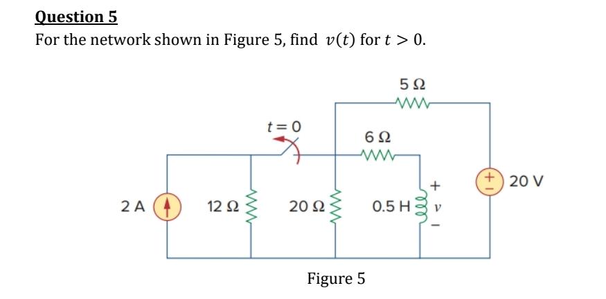 Solved Question 5For the network shown in Figure 5, ﻿find | Chegg.com