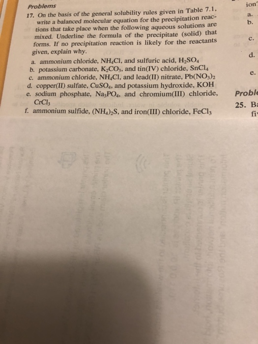 Solved ion a. b. C. d. Problems 17. On the basis of the | Chegg.com