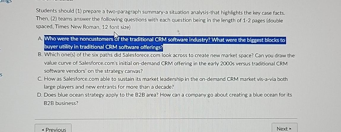 Solved Students should (1) ﻿prepare a two-paragraph | Chegg.com