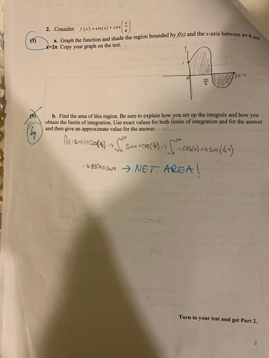 Solved is between x 2. Consider: (*) - sin(x) + cos . Graph | Chegg.com