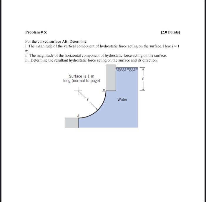 Solved For the curved surface AB, Determine: i. The | Chegg.com