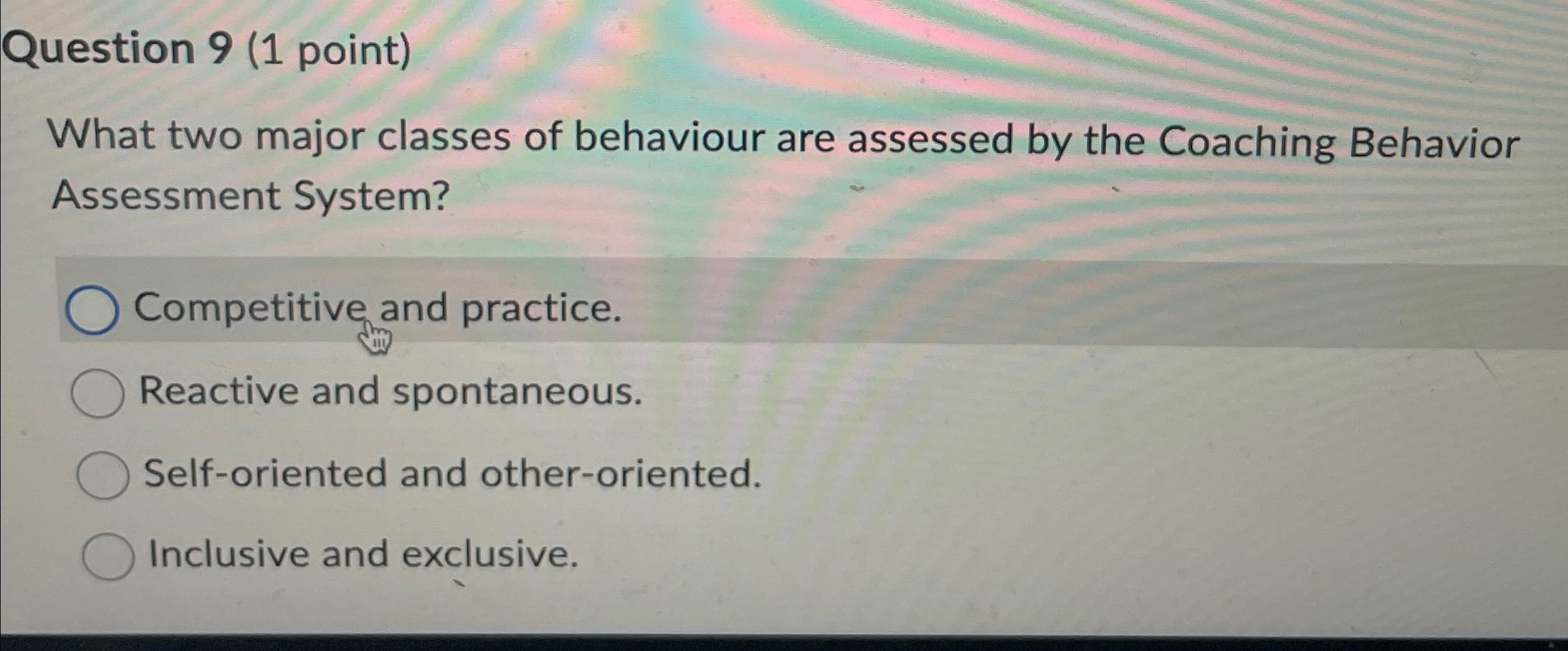 Solved Question 9 (1 ﻿point)What two major classes of | Chegg.com