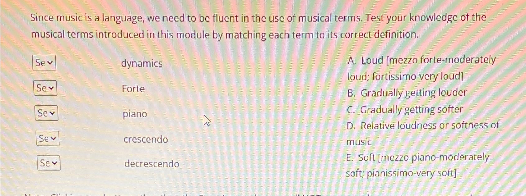 Solved Since music is a language, we need to be fluent in | Chegg.com